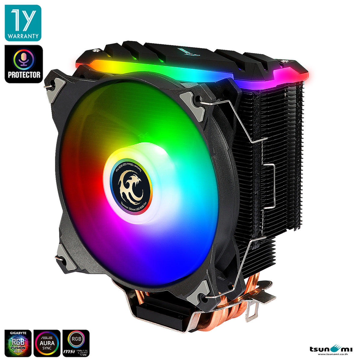 Tsunami Protector Series TSS-6000 (ARGB Armor) 4 Heatpipe 130W TDP CPU ...